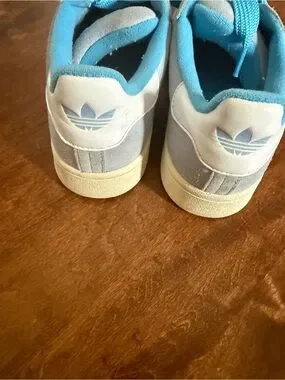 adidas | Shoes | Adidas Light Blue Suede Campus Sneakers With White ...